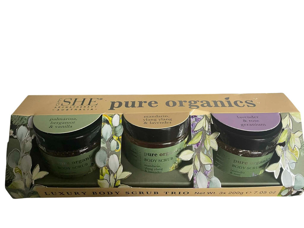 She Aromatherapy Pure Organics Luxury Body Scrub Trio | Chemo - Hats