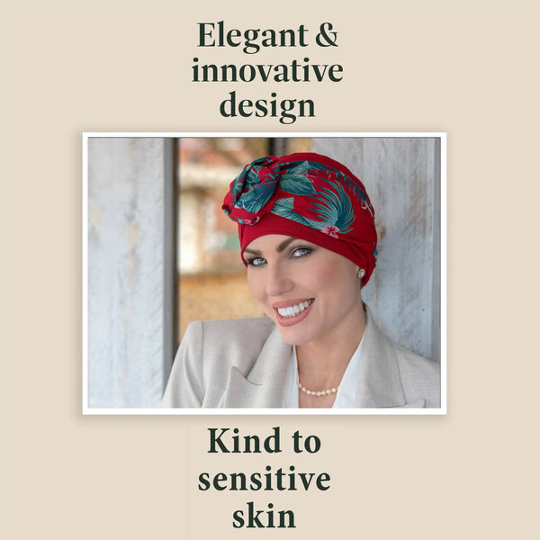 Mirabella Red Rose Turban | Chemo - Hats